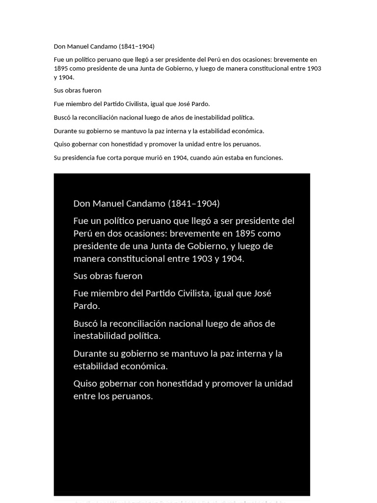 Don Manuel Candamo | PDF