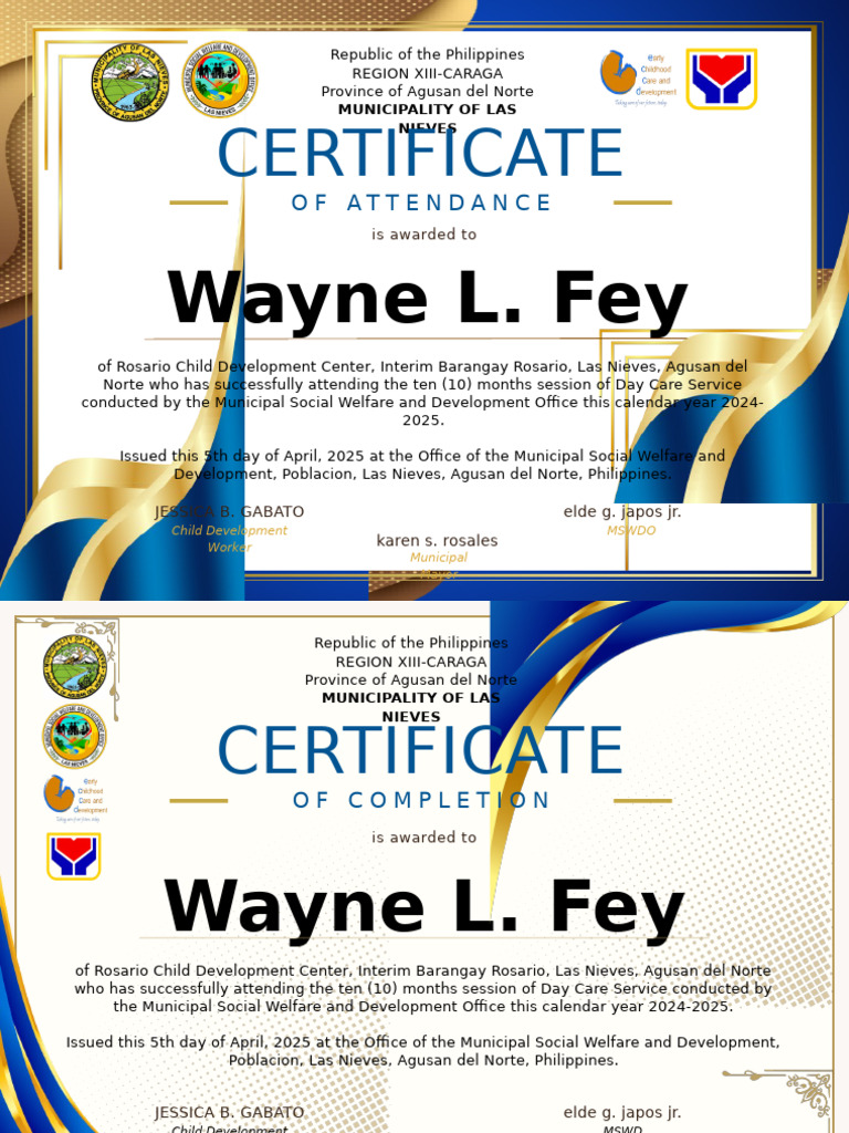 Preschool Certificate | PDF | Human Development | Youth