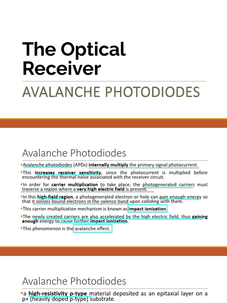 Avalanche Photodiodes | PDF