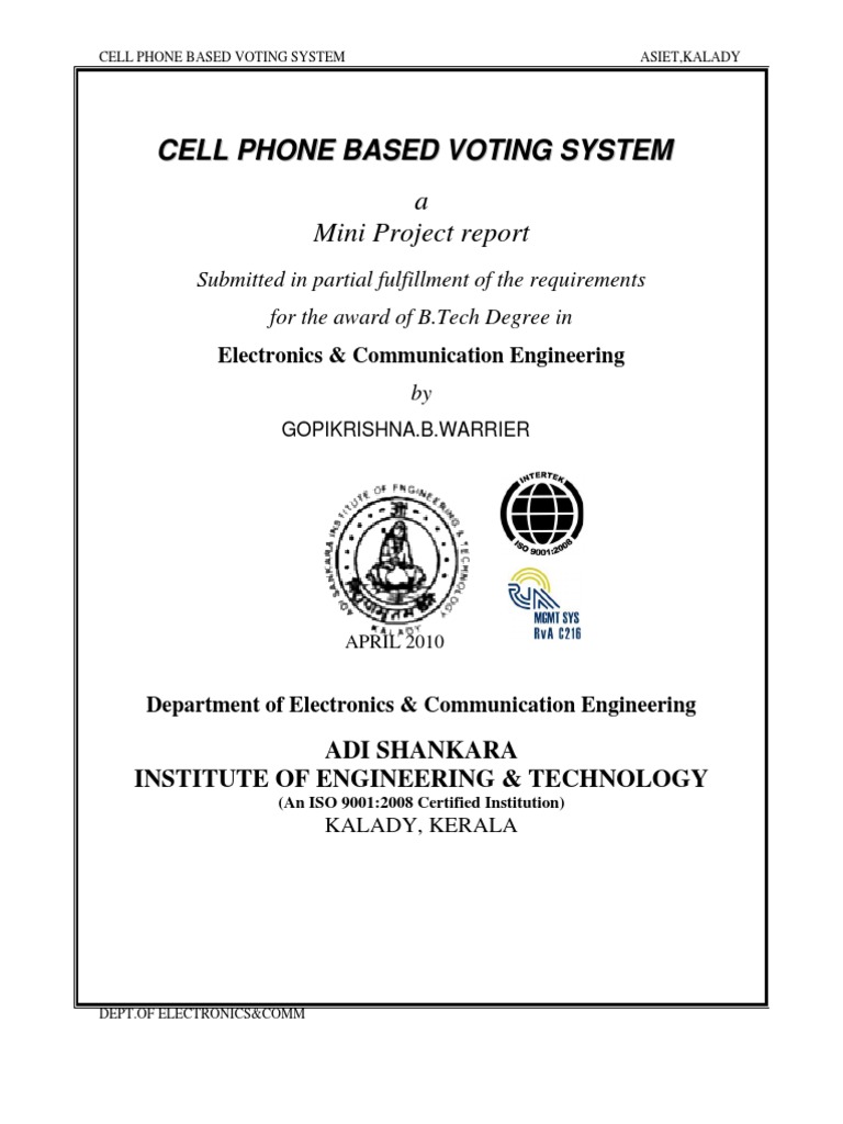 Cellphone Based Voting System | PDF