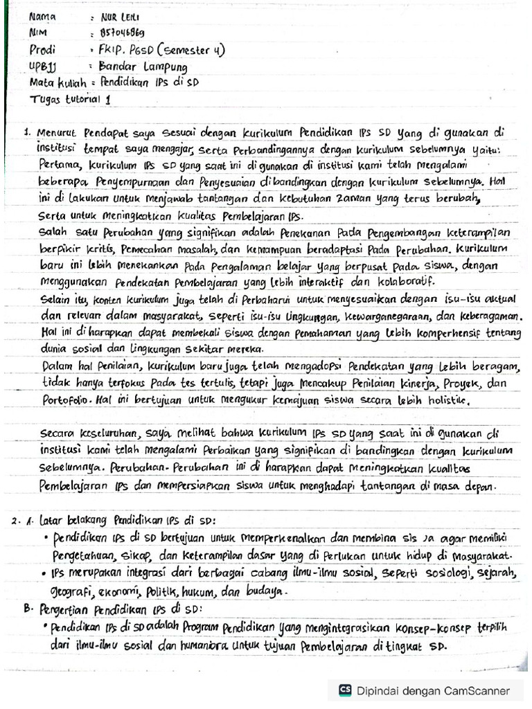 Ips Tugas Tutorial 1 (Nur Leili) | PDF