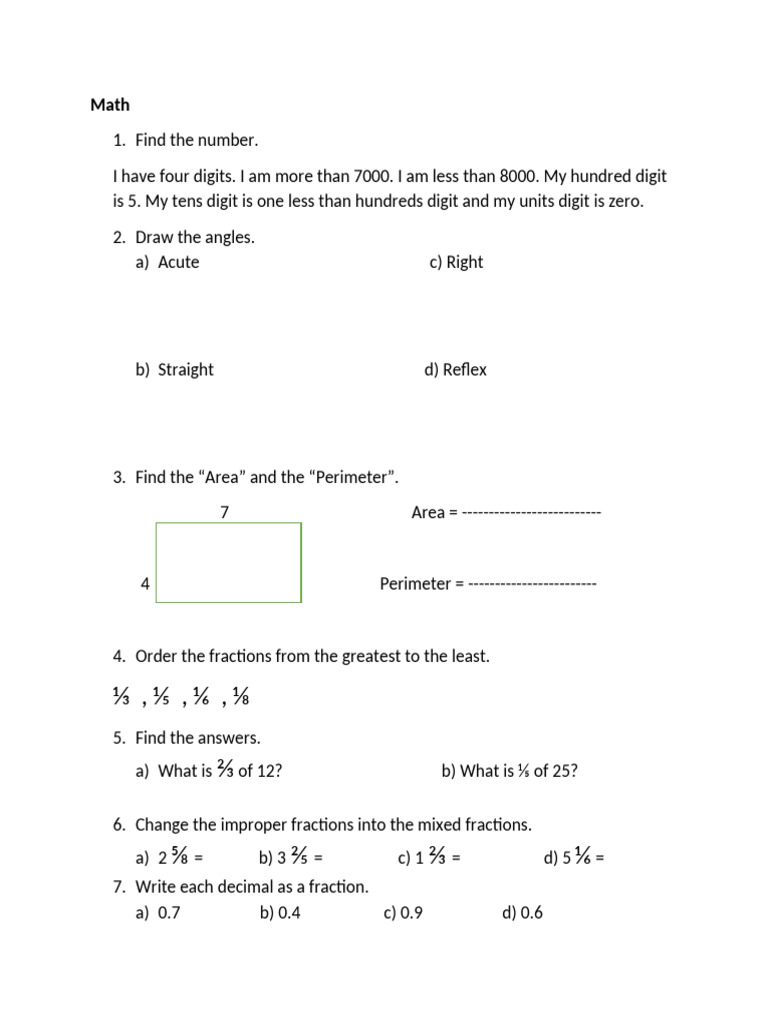 Math and Science4th 1402 | PDF