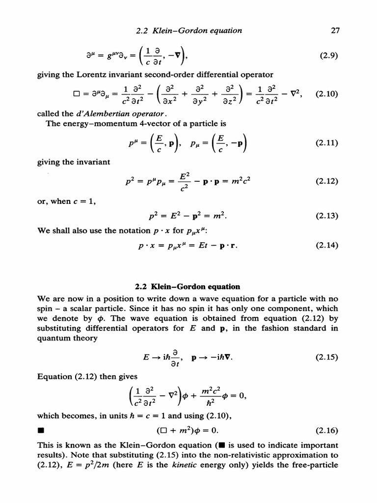 Ryder - QFT 2.2 | PDF | Schrödinger Equation | Theoretical Physics