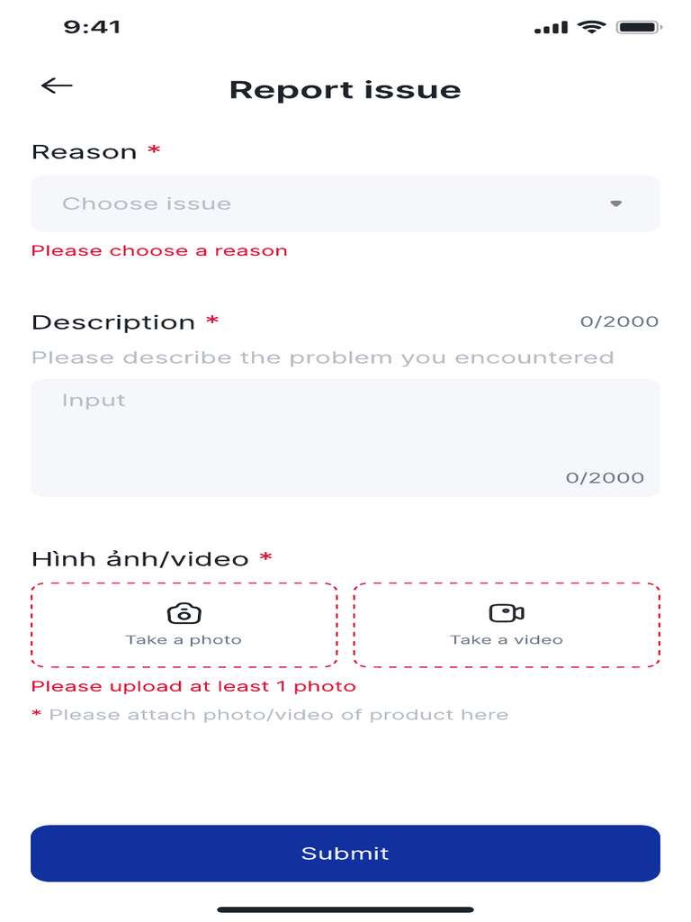 Report Issue - Erro | PDF
