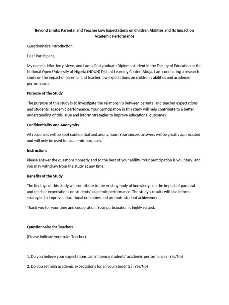 Questionnaire For Teachers | PDF | Teaching Method | Teachers