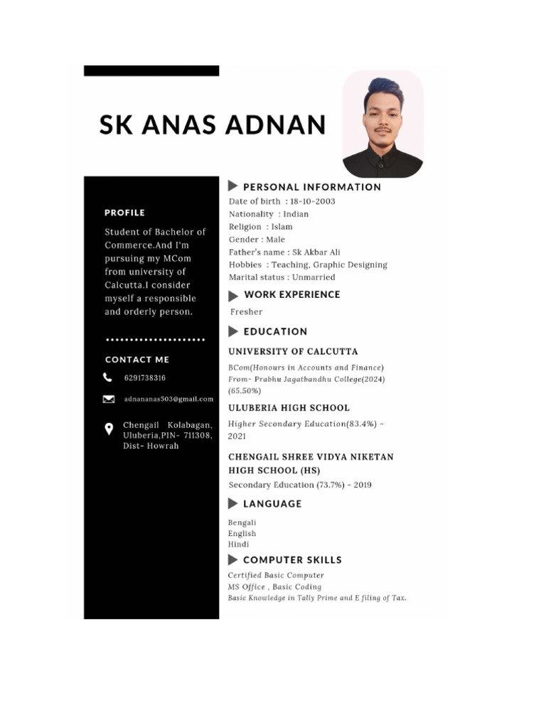 White Simple Student CV Resume 20241218 084528 0000 | PDF