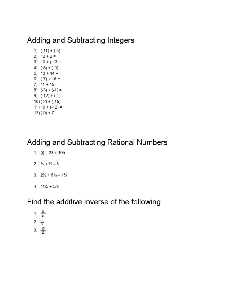 Rational Numbers and Absolute Value Quiz | PDF