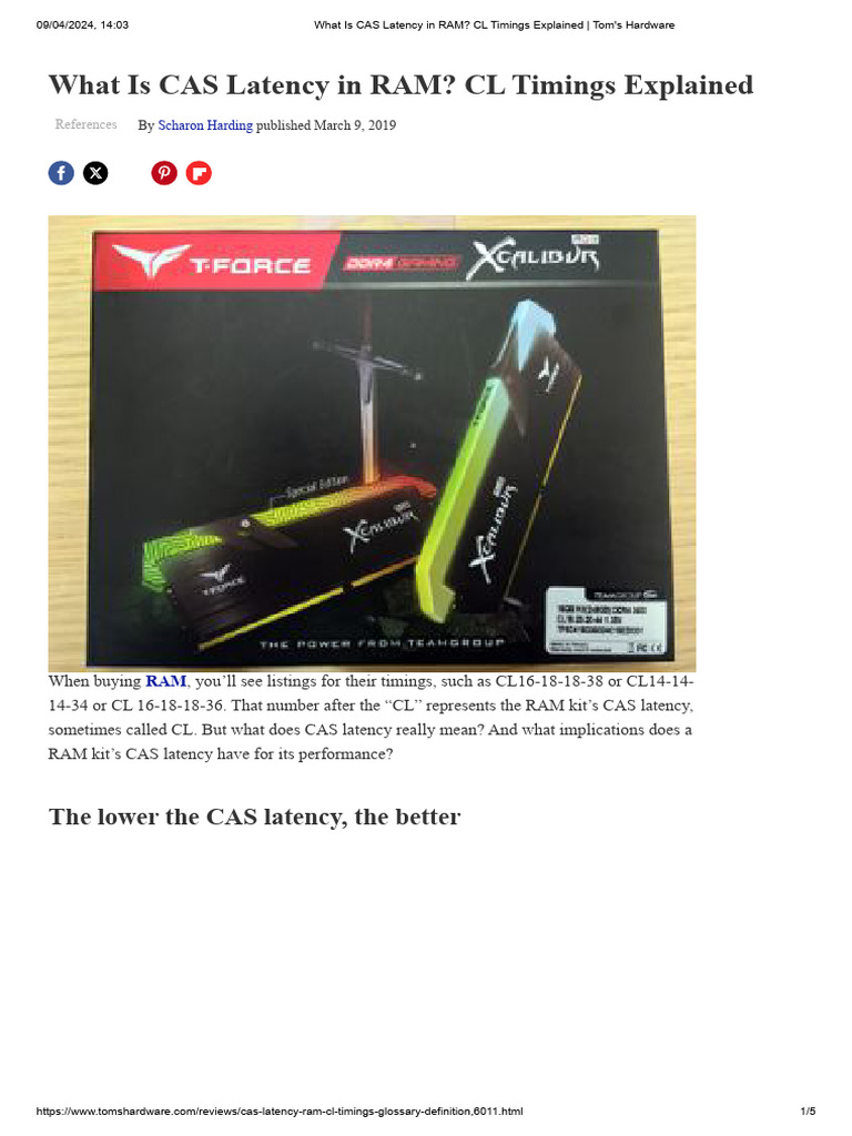 Understanding CAS Latency in RAM | PDF | Random Access Memory ...