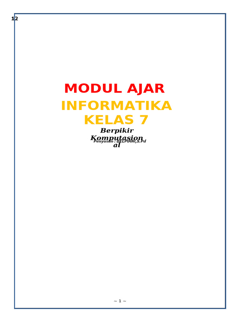 Modul Ajar Informatika Materi BK Delpiani | PDF