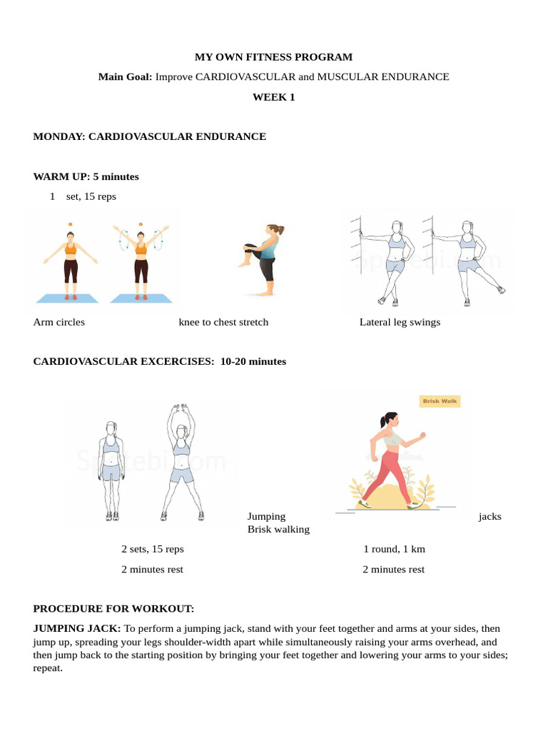 My Own Fitness Program 085500 063623 | PDF | Running | Physical Exercise
