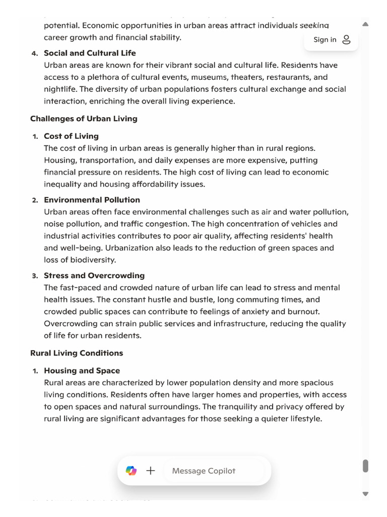 Living Conditions | PDF