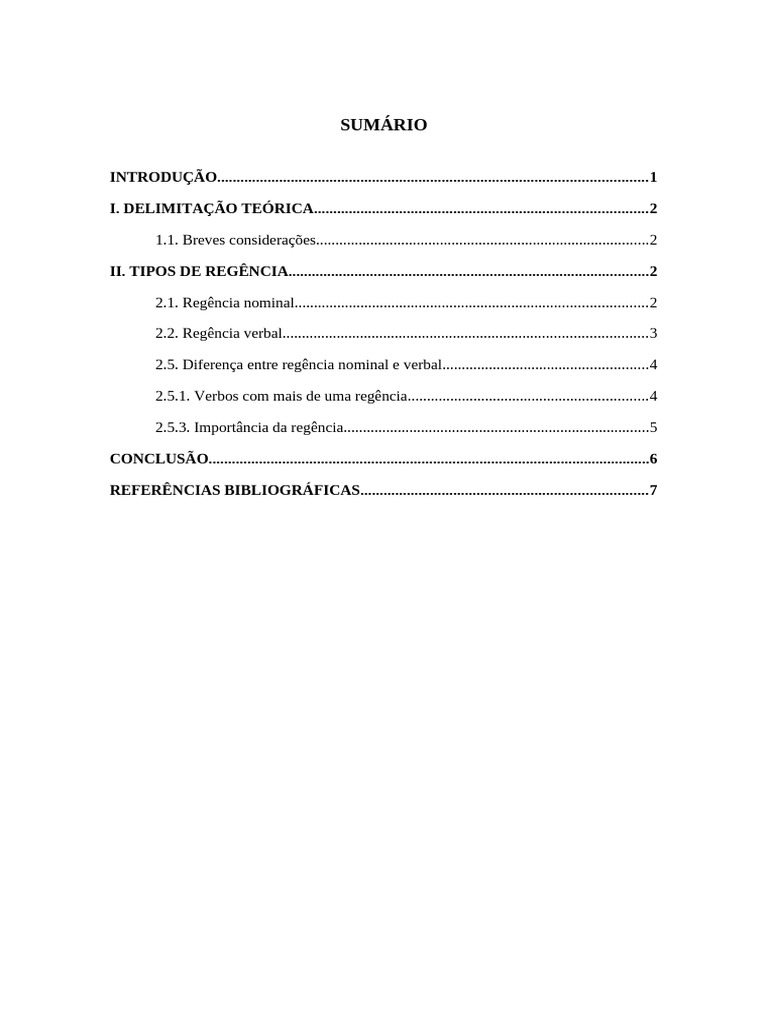 Tipos de Regência na Língua Portuguesa | PDF | Relações sintáticas ...