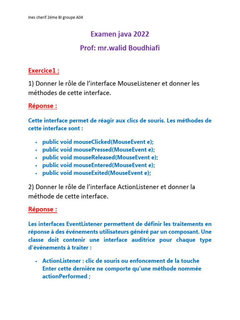 Interfaces Java et Modèle MVC expliqué | PDF | Informatique | Informatique