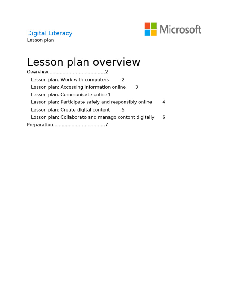 0a MS DL LP START HERE Lesson Plan Guide Overview | PDF | Microsoft ...