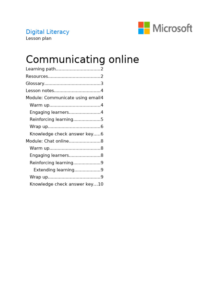 3a MS DL LP Communicate Online | PDF | Microsoft Outlook | Learning