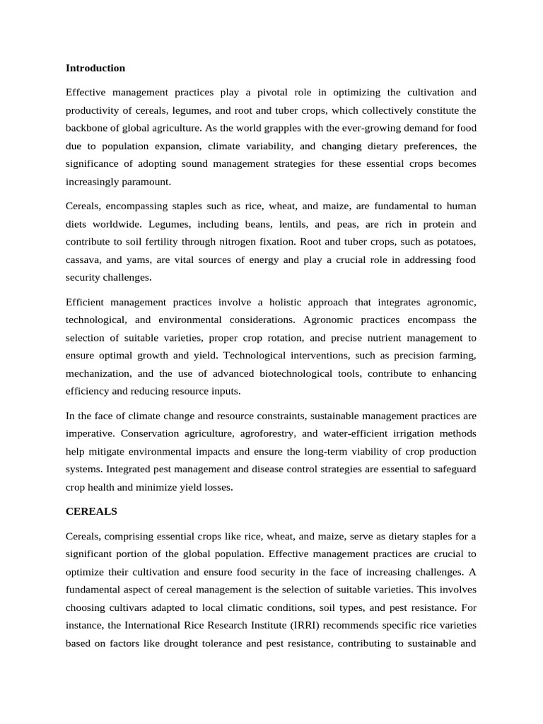 Best Practices for Crop Management | PDF | Agriculture | Crop Rotation