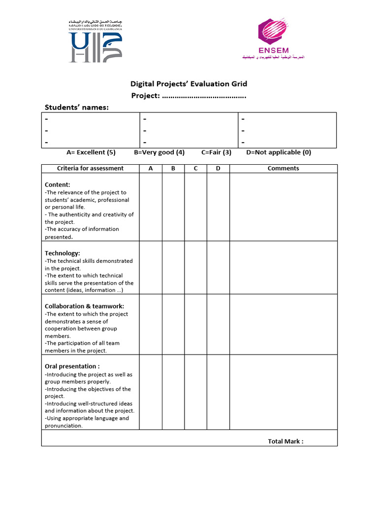 Project Evaluation Grid | PDF