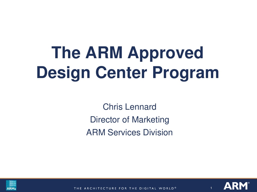 The ARM Approved Design Center Program | PDF | Arm Architecture ...