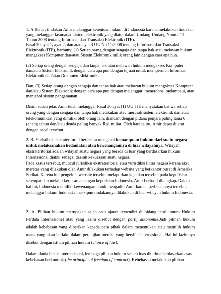 TMK 1 Hukum Telematika | PDF