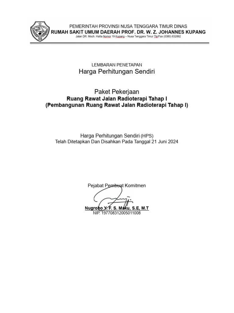Lembaran Pengesahan HPS | PDF