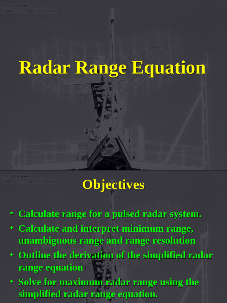 L4 Radar Range Equation | PDF | Radar | Antenna (Radio)