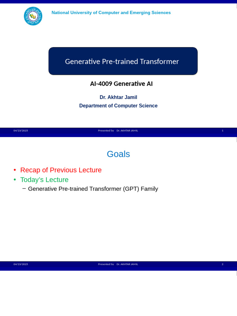 Lecture 14 2 Generative Pre Trained Transformer Pdf Deep Learning Computing