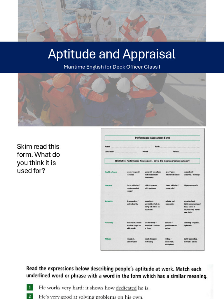 Attitude and Appraisal Report Crew | PDF