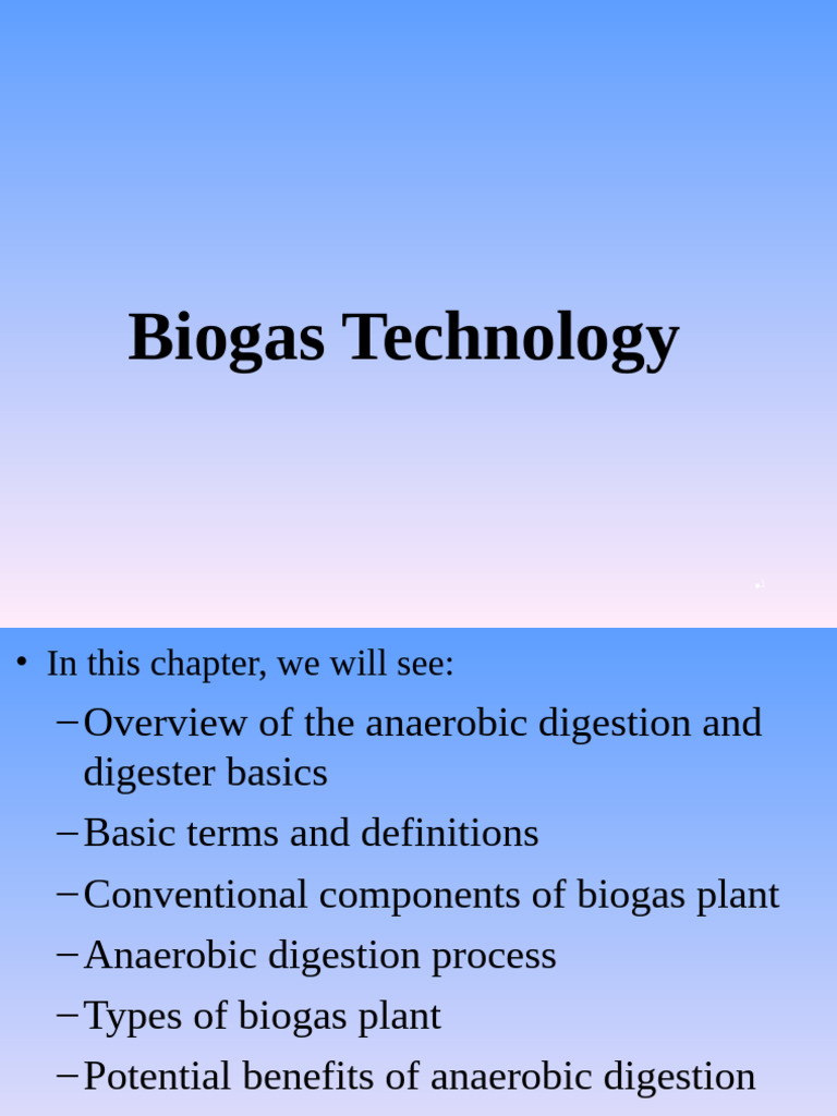 Understanding Biogas Technology Basics | PDF | Anaerobic Digestion | Biogas