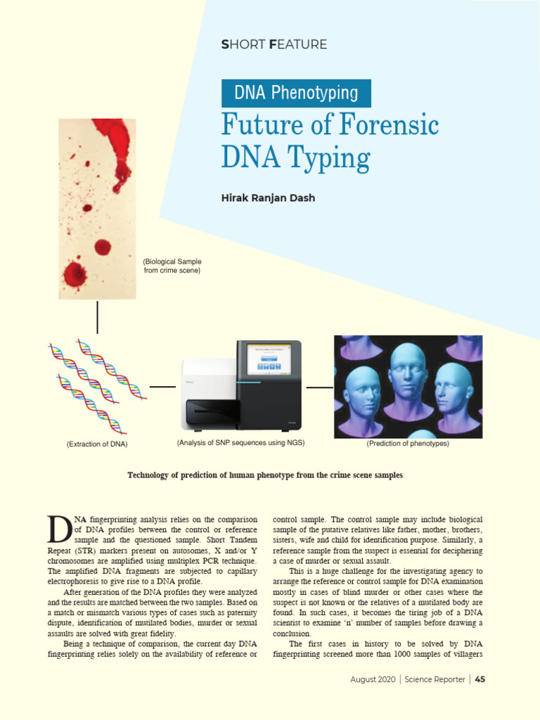 DNA Phenotyping- Future of Forensic DNA Typing | PDF | Single ...
