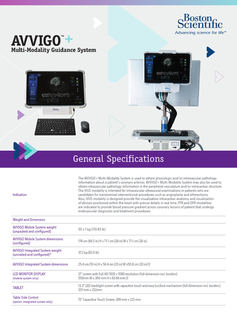 AVVIGO+ Multi-Modality System Specs | PDF
