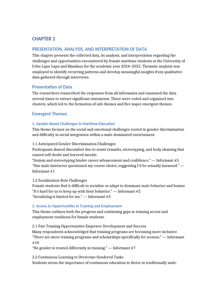Challenges for Female Maritime Students | PDF | Sexism | Leadership