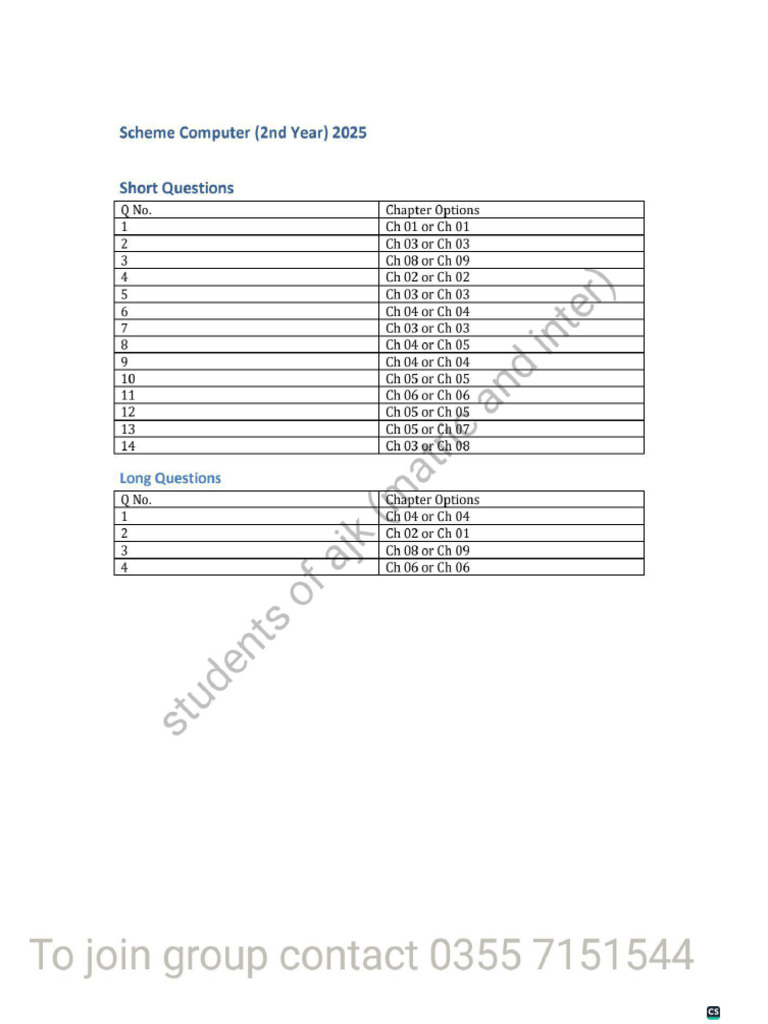 2nd year computer scheme 2025 | PDF