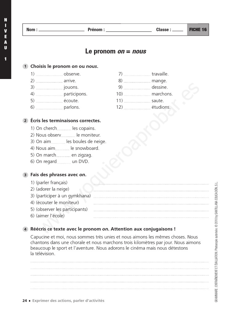 Grammaire : Pronom et Futur Simple | PDF | Linguistique | Langues