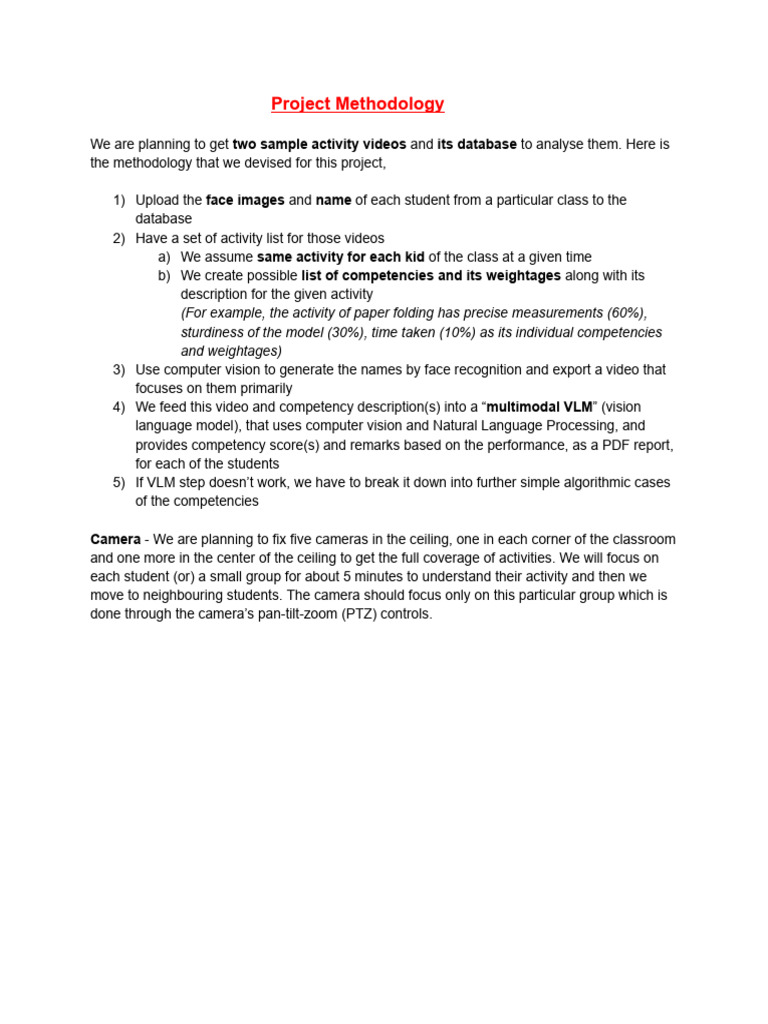 Classroom Activity Video Analysis Methodology | PDF