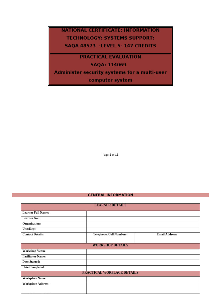 SAQA-114069 - Practical Task (Reviewed) | PDF | Non Disclosure ...
