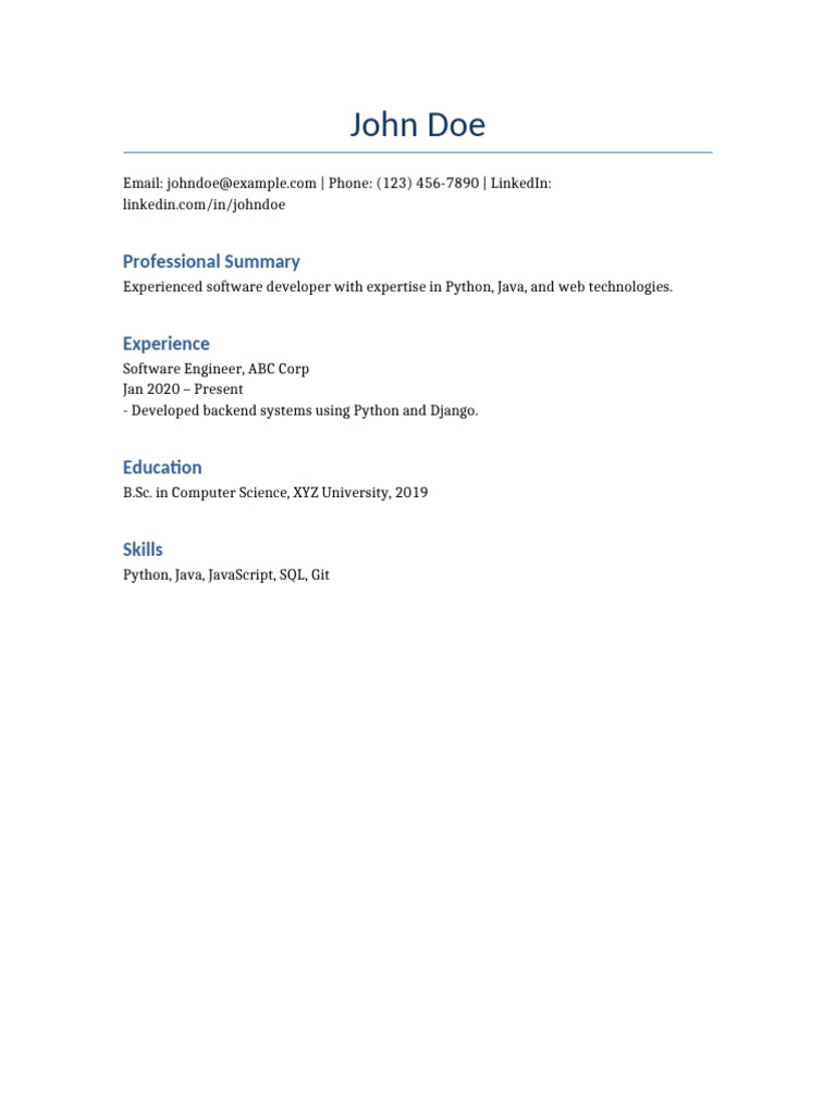 Resume Format 1 | PDF