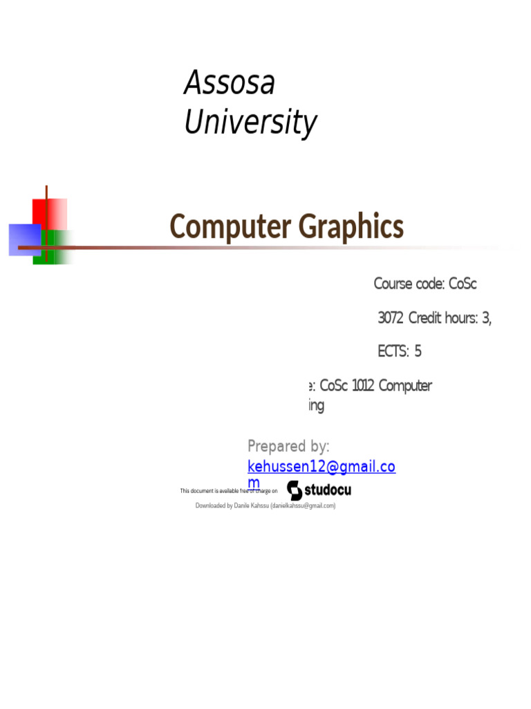 CG Ch1 Computer Graphics Note | PDF | Computer Graphics | 3 D Computer ...