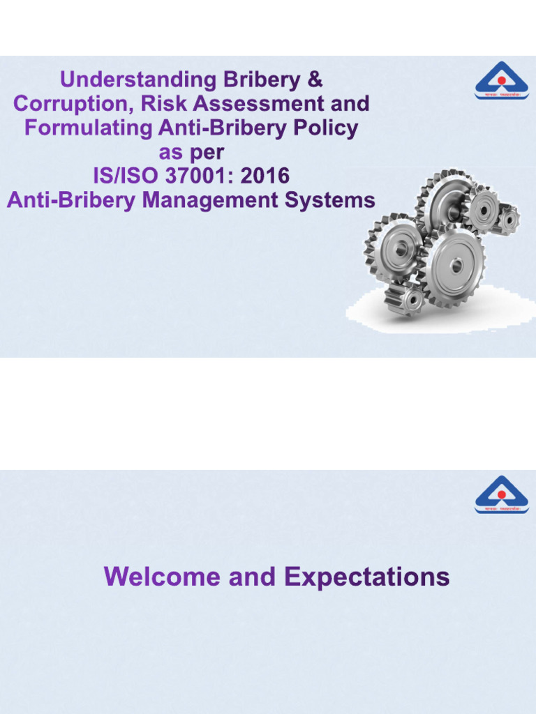 Bribery Terminologies & Bribery Risk Assessment | PDF | Risk | Bribery