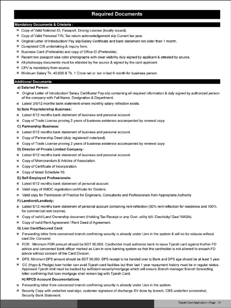 Required Documents | PDF