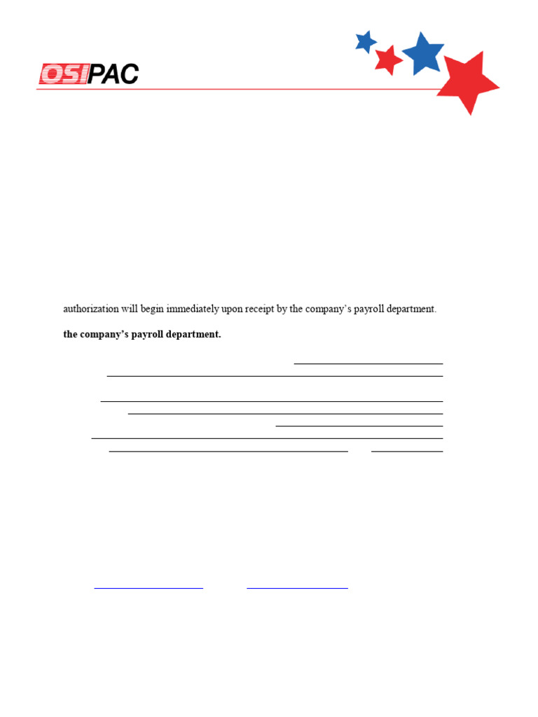 OSI PAC Contribution Form V1 | PDF