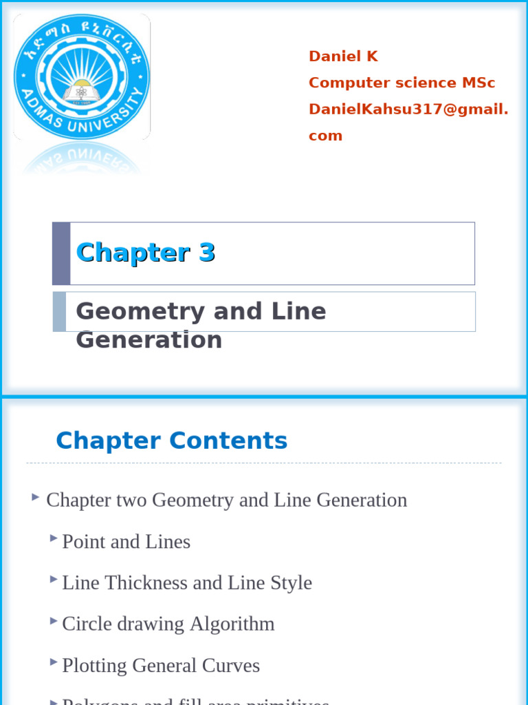 Chapter 3 - Geometry and Line Generation | PDF | Line (Geometry) | Computer Graphics