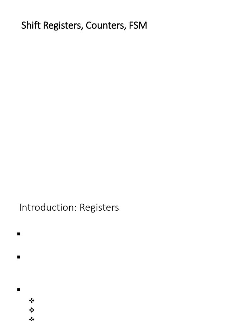 Shift Registers, Counters, FSM | PDF | Computer Architecture | Computer ...