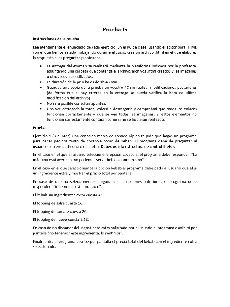 Examen JS | PDF | HTML | Ingeniería de software