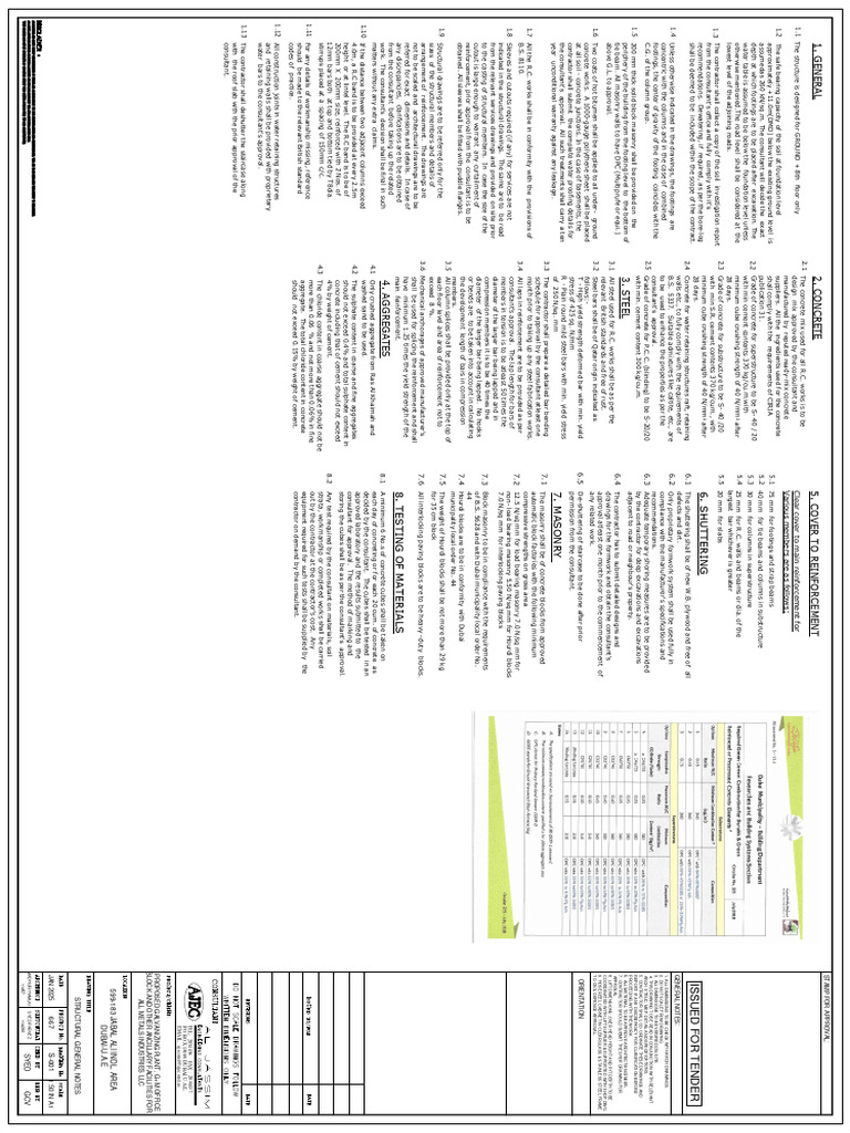 Structural General Notes for Construction | PDF | Concrete ...
