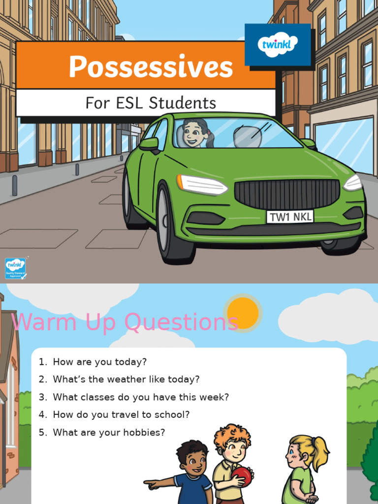 Esl Possessives Powerpoint Lesson Kids A1 Powerpoint | PDF | Noun | Pronoun