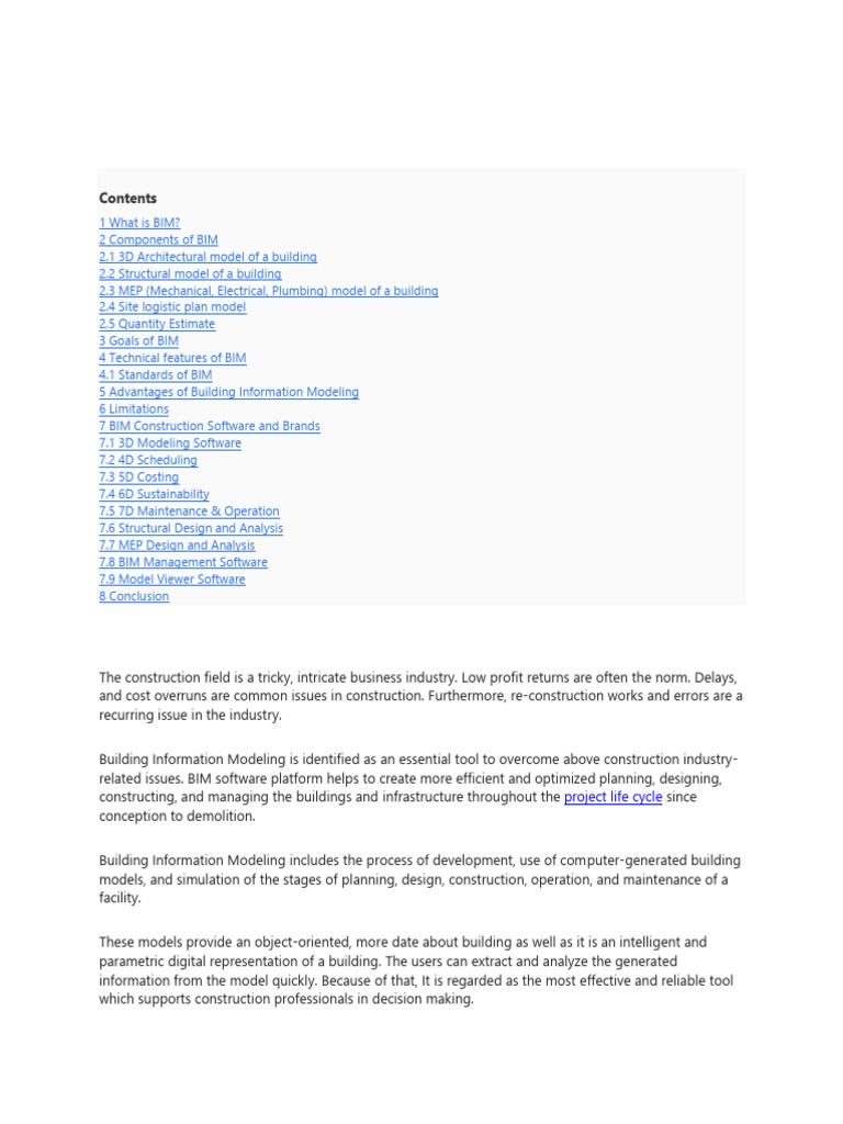 Benefits of BIM in Construction | PDF | Building Information Modeling ...