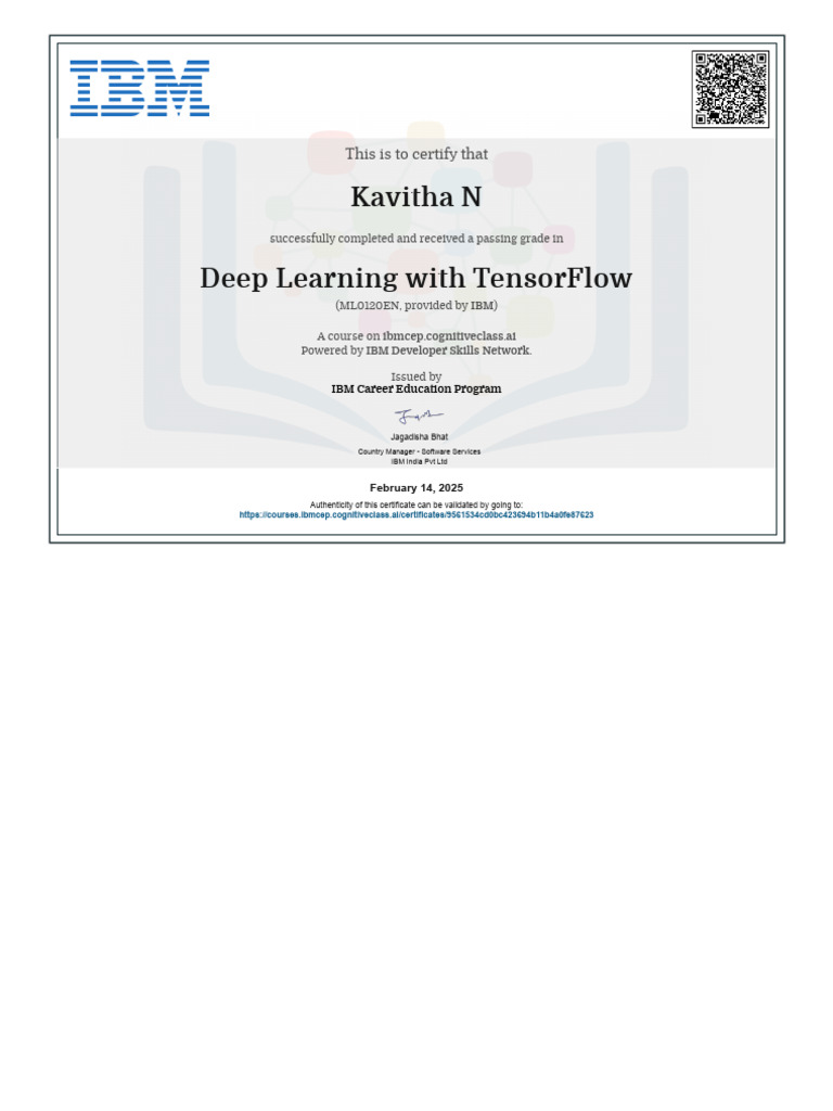 IBM ML0120EN Certificate _ IBM Career Education Program-2 | PDF