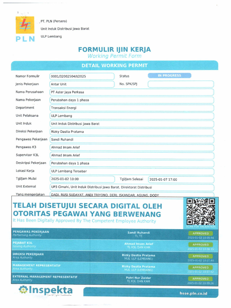 DP3, Jsa, WP, Hirarc PT Aster Jaya Perkasa PD 1 Phasa | PDF