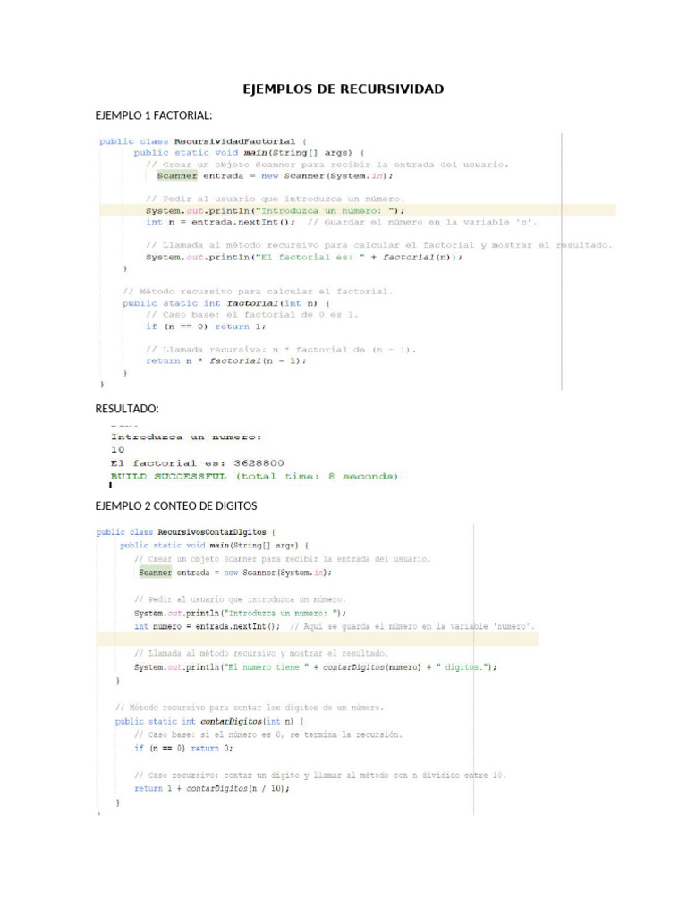 Ejemplos de Recursividad | PDF