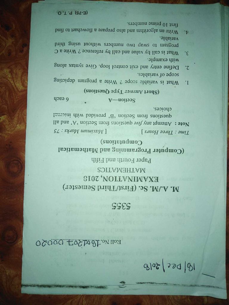 MSC Mathematics External Paper For All Semester | PDF